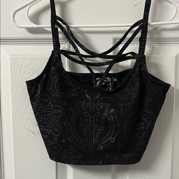 Killstar | Tops | Killstar Black Geometric Strappy Crop Top | Poshmark